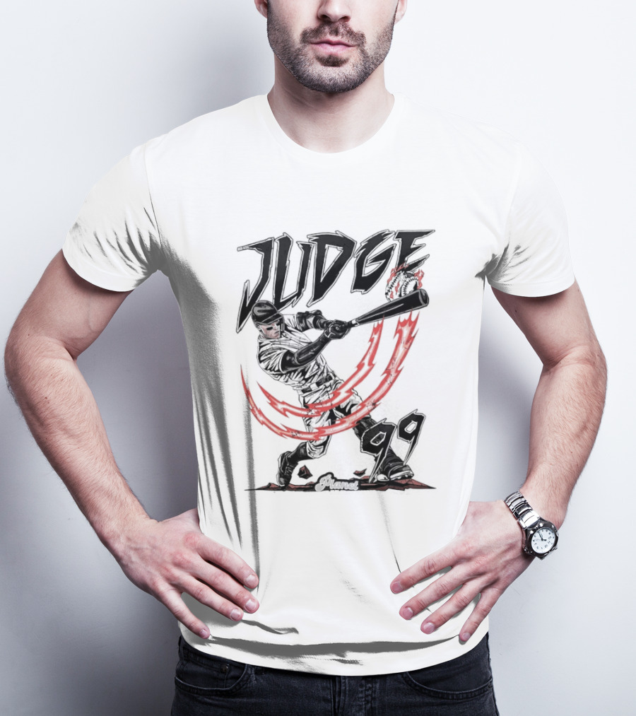 Aaron Judge 99 Yankees Baseball Power Swing Flame T-Shirt
