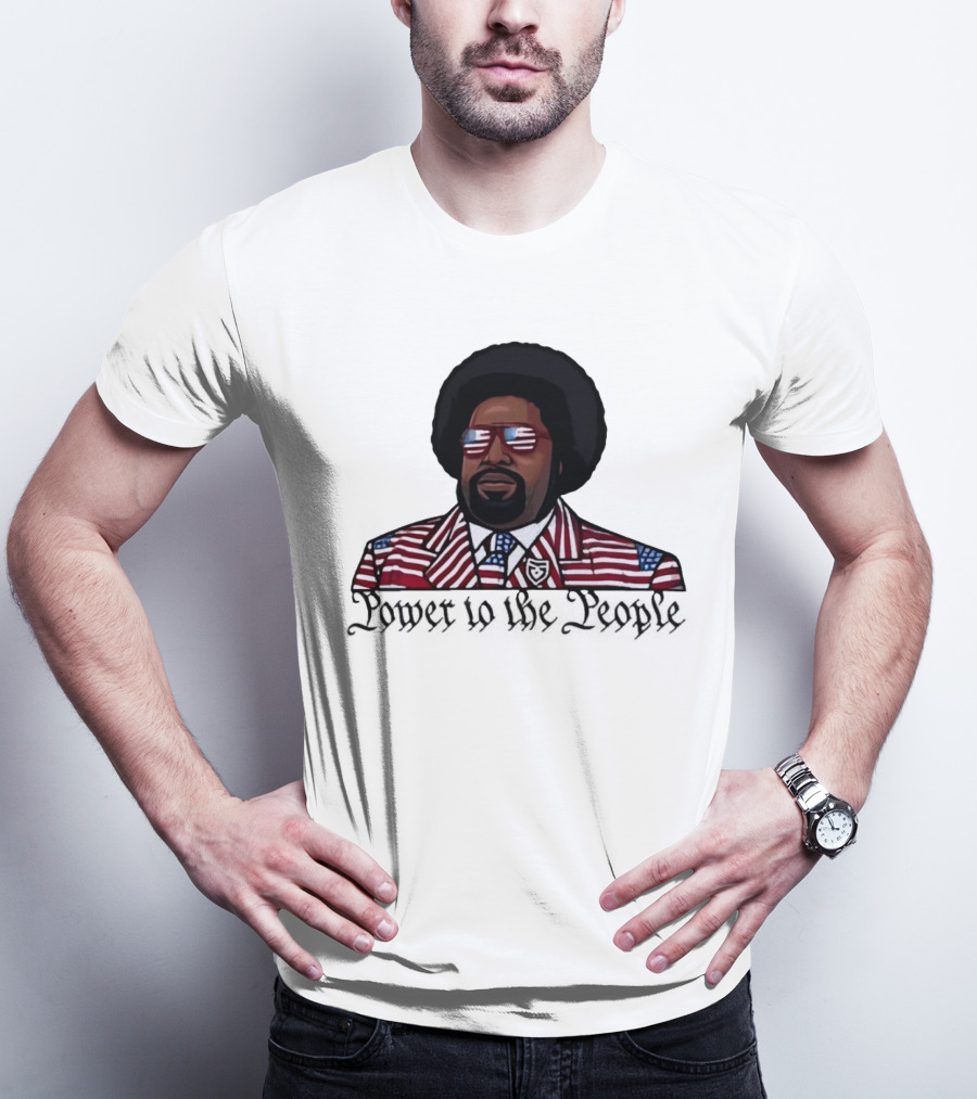 Afro Man American Flag Suit Power To The People T-Shirt