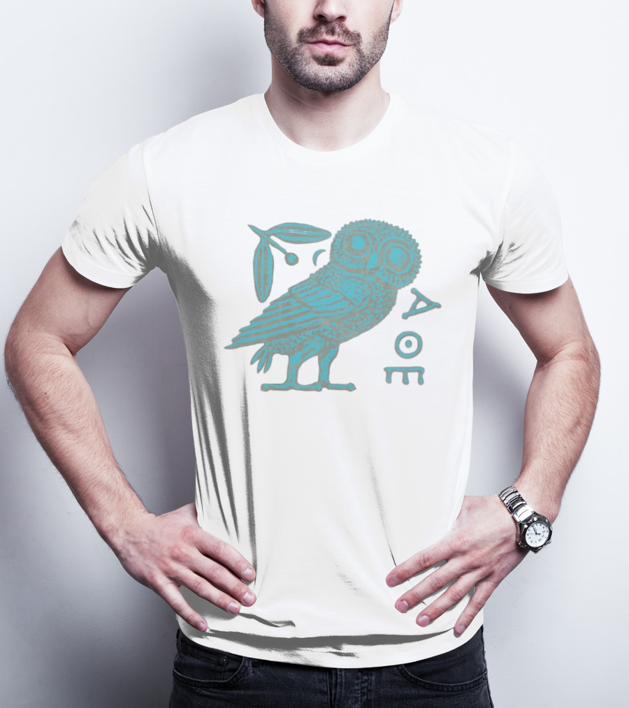 Athenian Owl Ancient Greek Coin 5th Century AOΕ Olive Branch T-Shirt