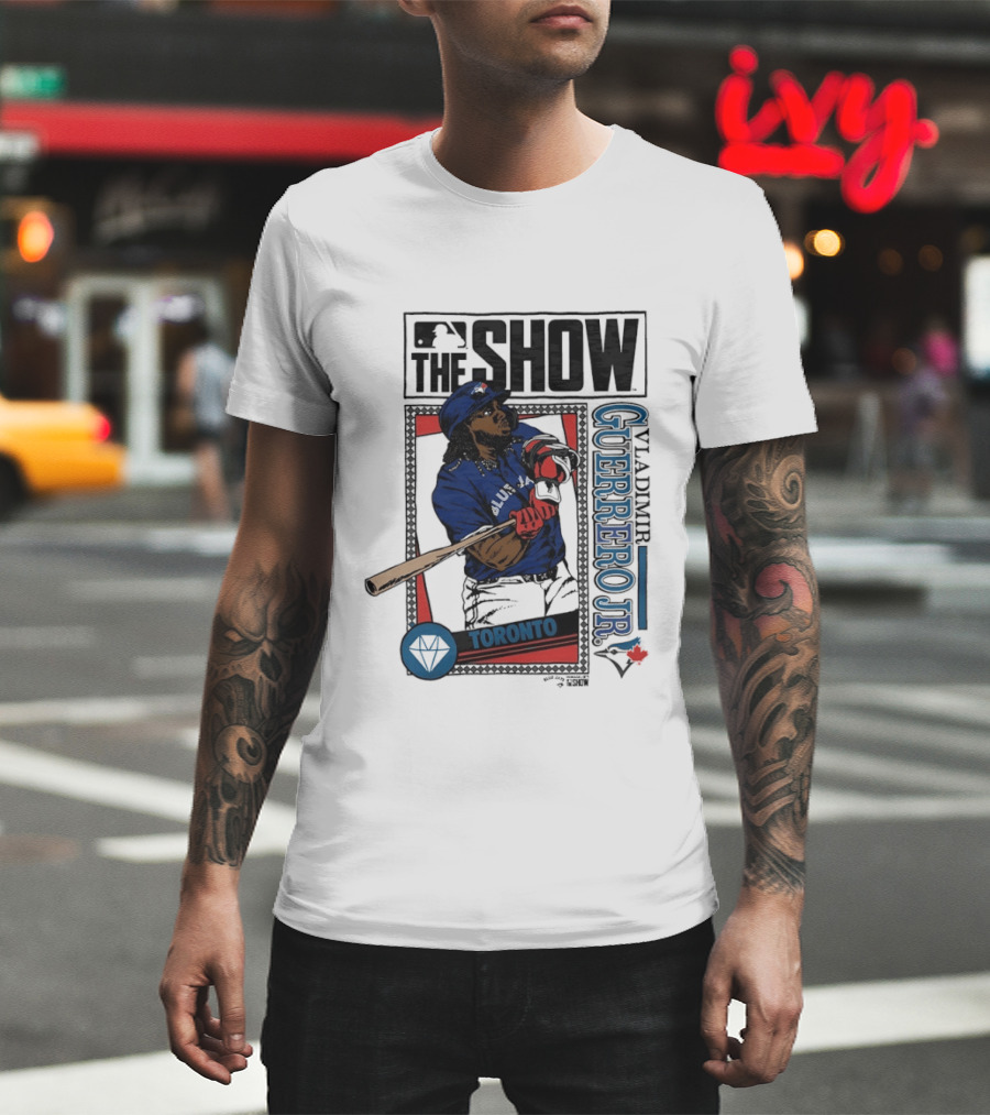 MLB The Show Vladimir Guerrero Jr 27 Toronto Blue Jays Caricature T-Shirt