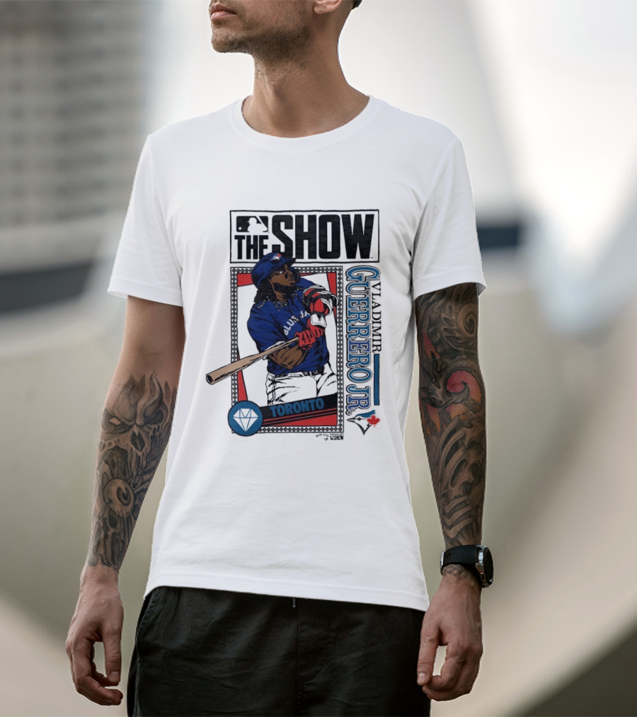 MLB The Show Vladimir Guerrero Jr 27 Toronto Blue Jays Caricature T-Shirt