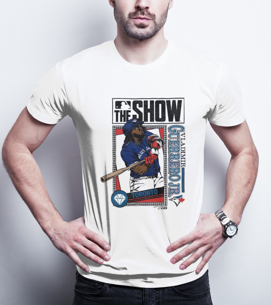 MLB The Show Vladimir Guerrero Jr 27 Toronto Blue Jays Caricature T-Shirt