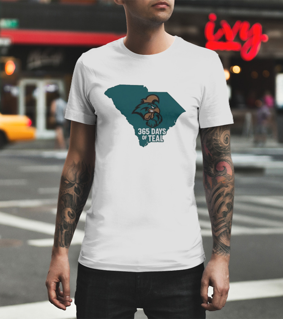 Coastal Carolina 365 Days Of Teal South Carolina Chanticleers T-Shirt