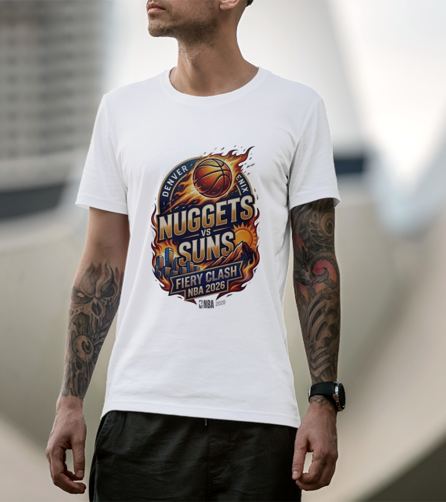 Denver Nuggets Phoenix Suns Fiery Clash NBA 2026 T-Shirt