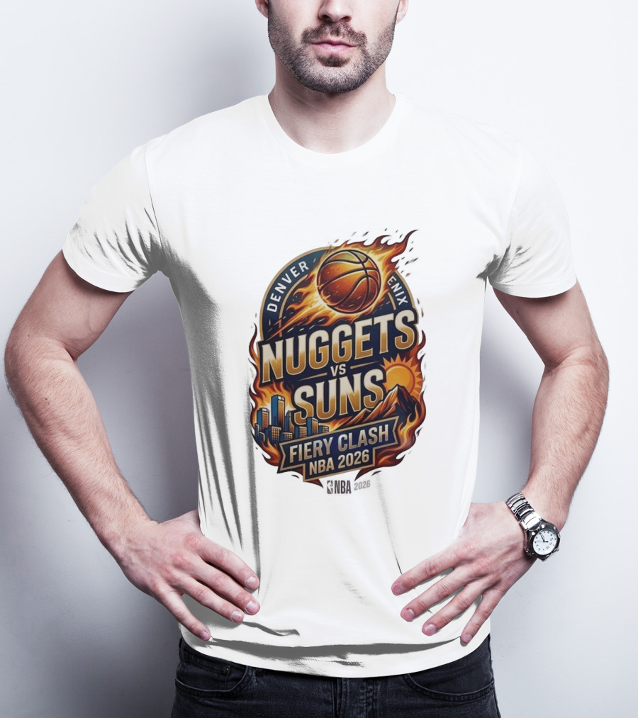 Denver Nuggets Phoenix Suns Fiery Clash NBA 2026 T-Shirt