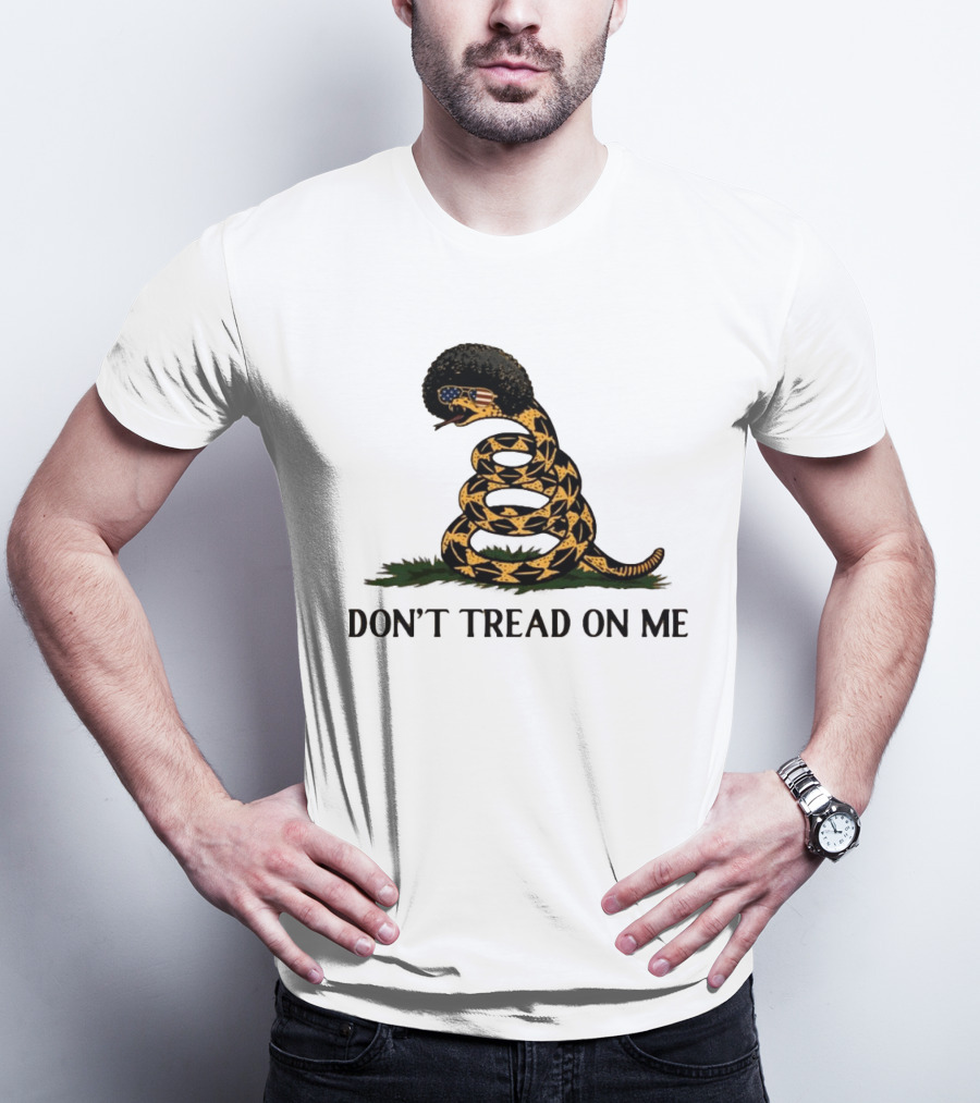 Don't Tread On Me American Flag Afro Snake T-Shirt