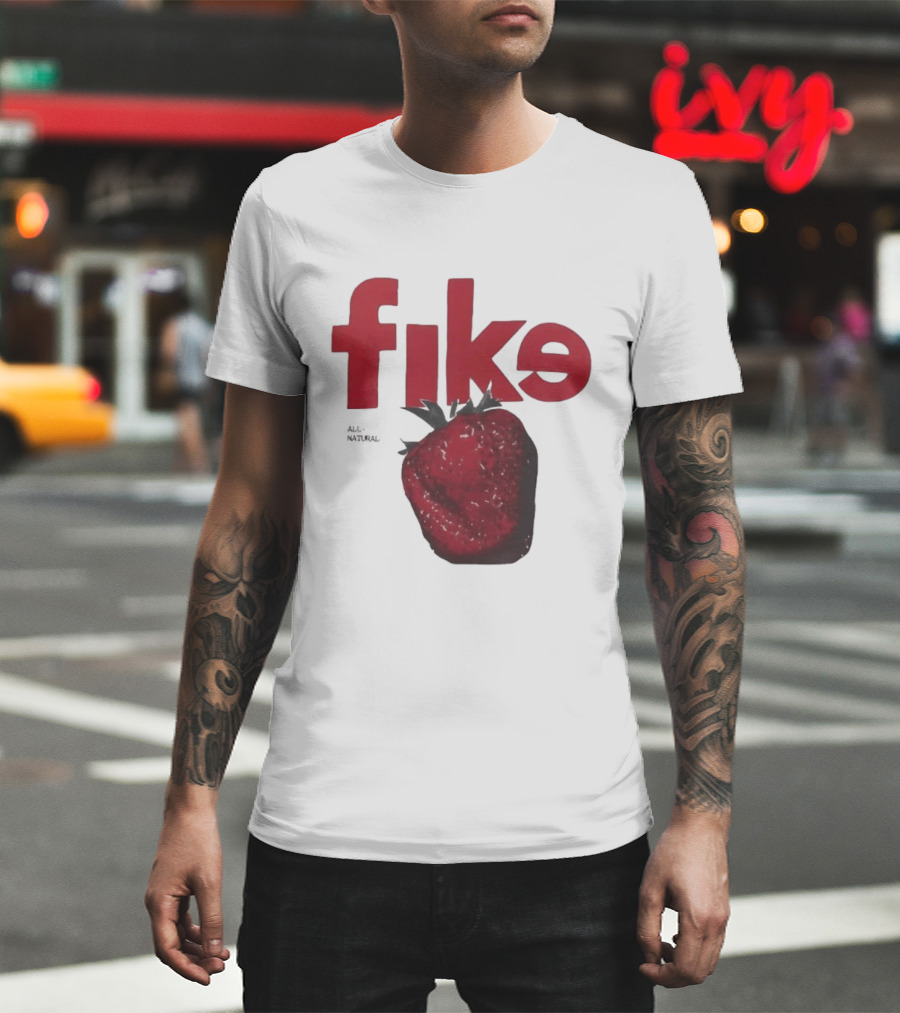 Fike All Natural Strawberry Red Bold Fresh Fruit T-Shirt