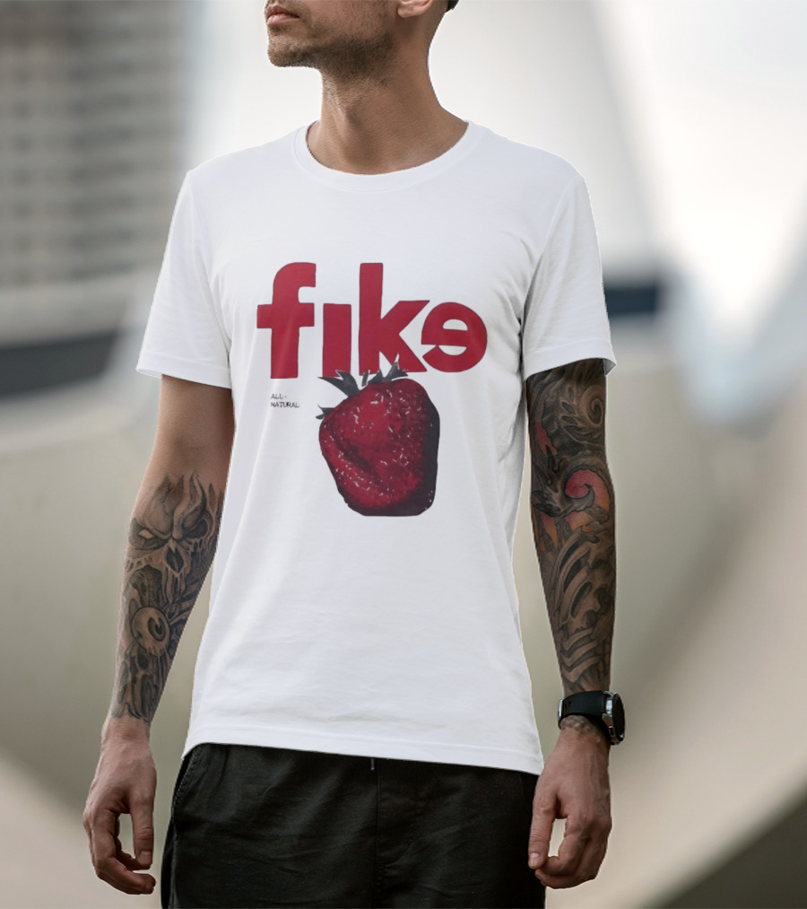 Fike All Natural Strawberry Red Bold Fresh Fruit T-Shirt