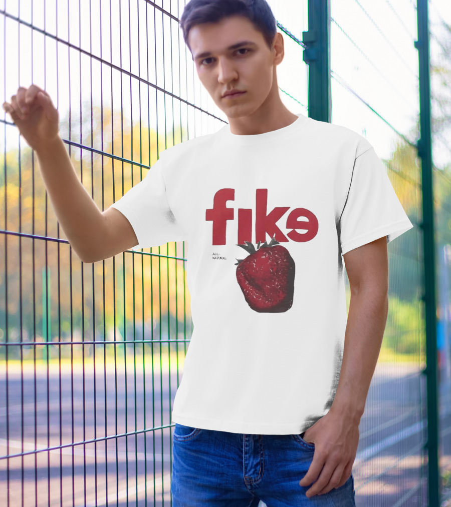 Fike All Natural Strawberry Red Bold Fresh Fruit T-Shirt