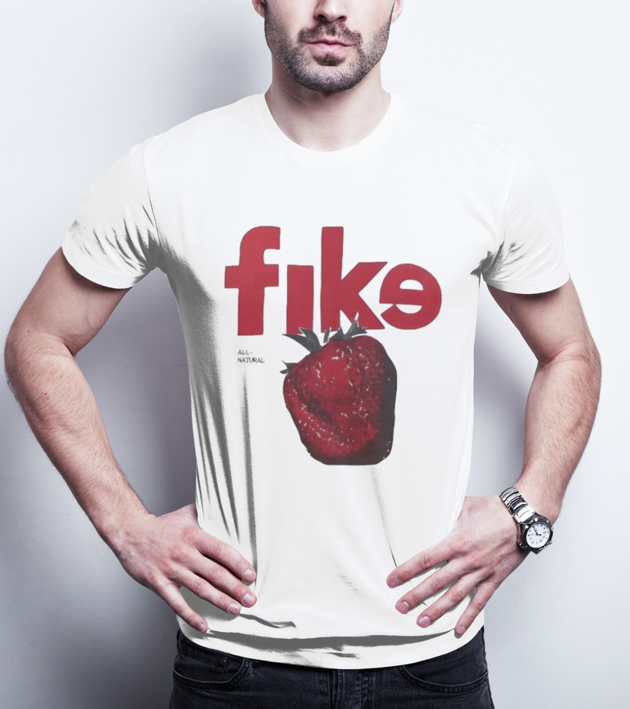 Fike All Natural Strawberry Red Bold Fresh Fruit T-Shirt