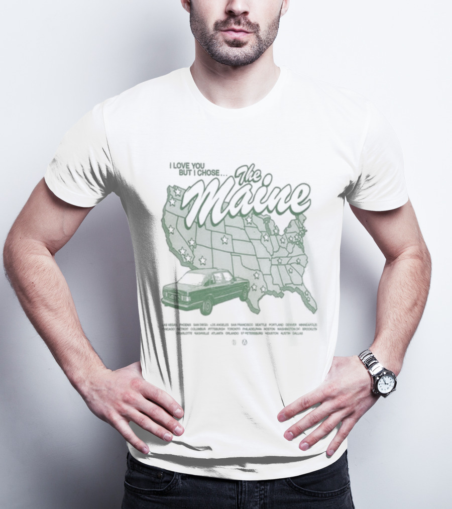 The Maine Tour March April 2026 Map T-Shirt
