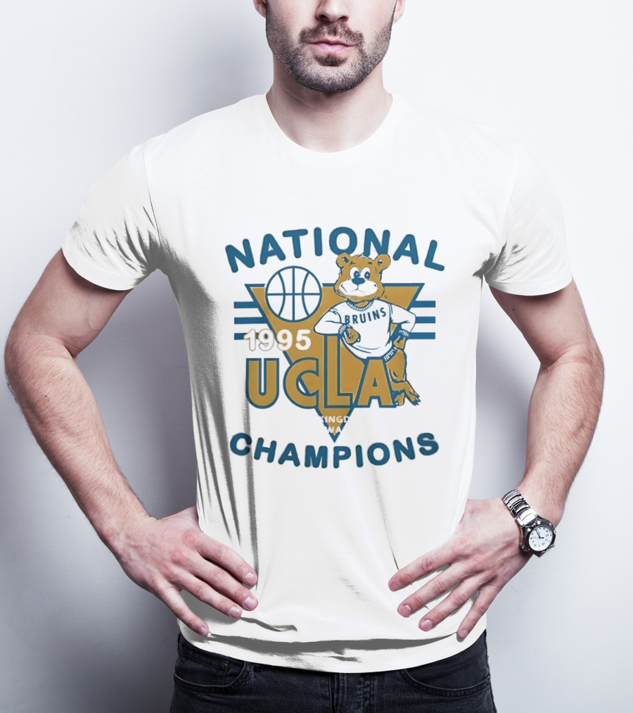 UCLA Bruins 1995 National Champions Basketball Bear T-Shirt