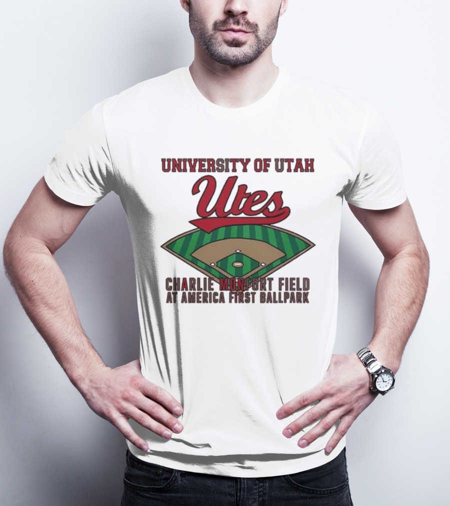 University Of Utah Utes Charlie Monfort Field Baseball America First Ballpark T-Shirt