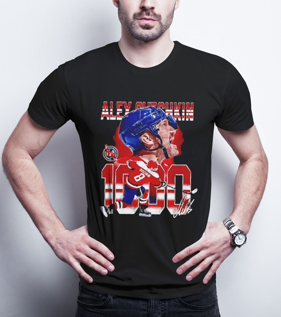 Alex Ovechkin 1000 Goals Washington Capitals Number 8 T-Shirt