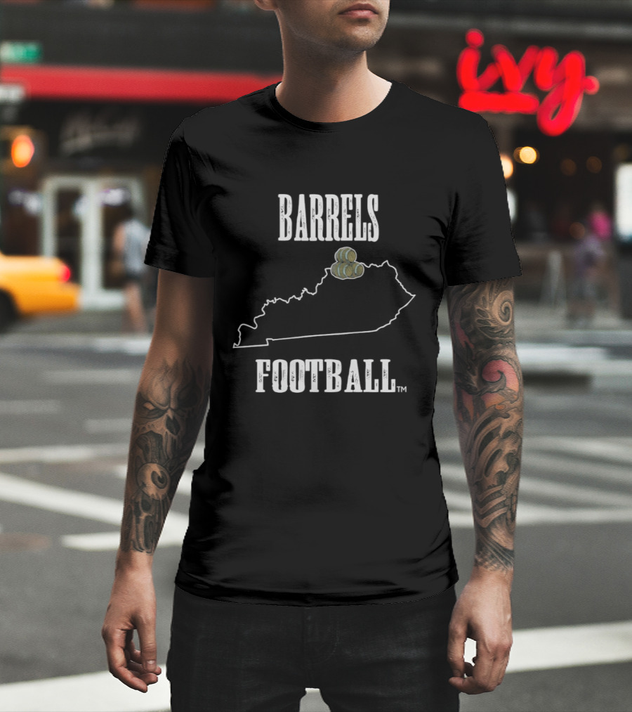 Kentucky Barrels Arena Football Barrels Football Map T-Shirt