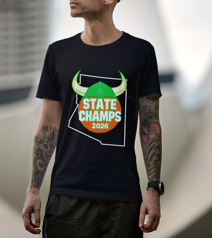 State Champs 2026 Arizona Basketball Viking Helmet T-Shirt