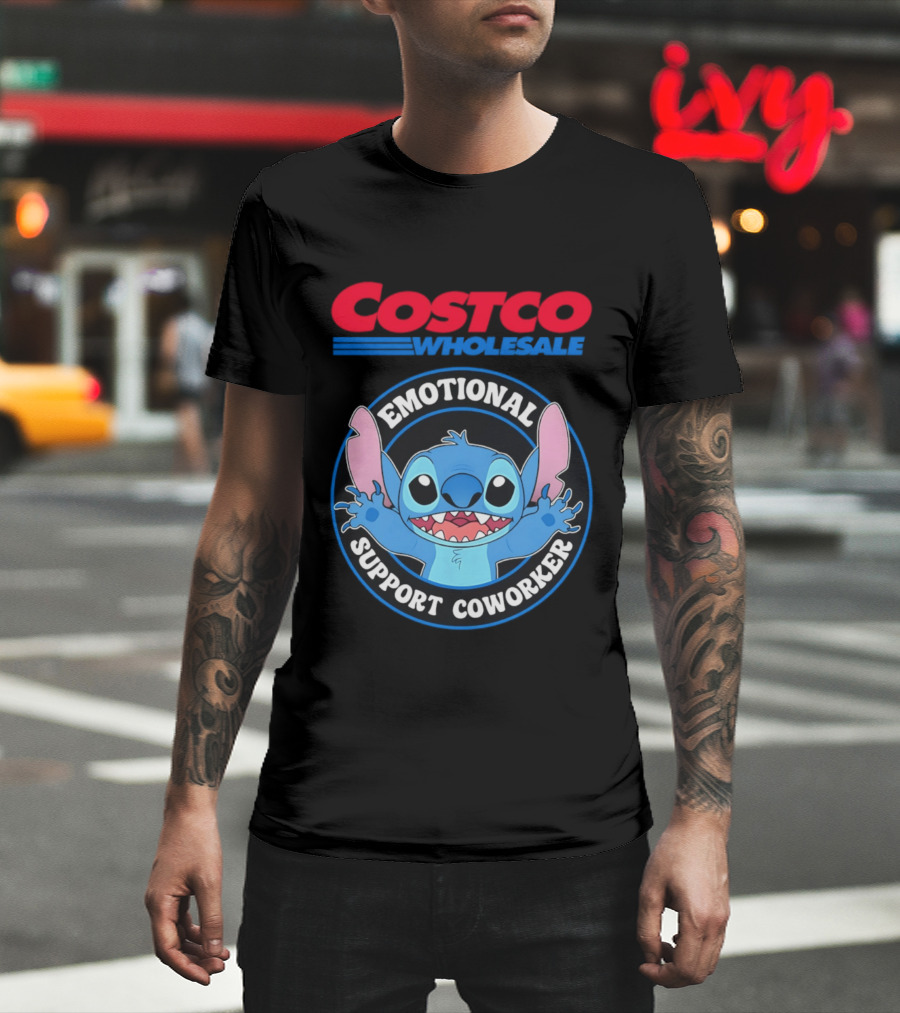 Costco Wholesale Emotional Support Coworker Stitch T-Shirt