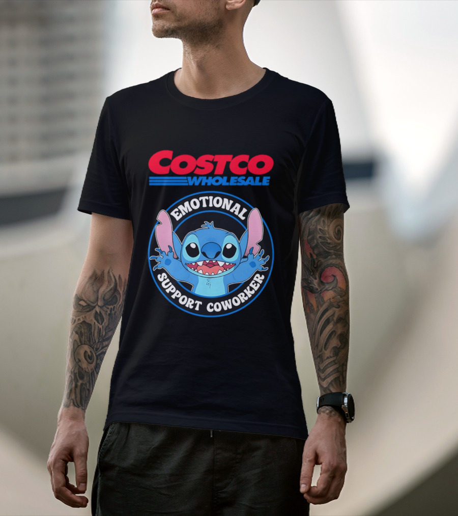Costco Wholesale Emotional Support Coworker Stitch T-Shirt