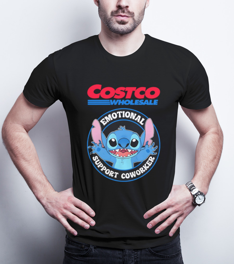 Costco Wholesale Emotional Support Coworker Stitch T-Shirt