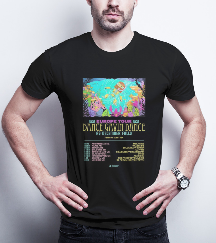 Dance Gavin Dance As December Falls 2026 UK EU Tour Schedule Dates T-Shirt