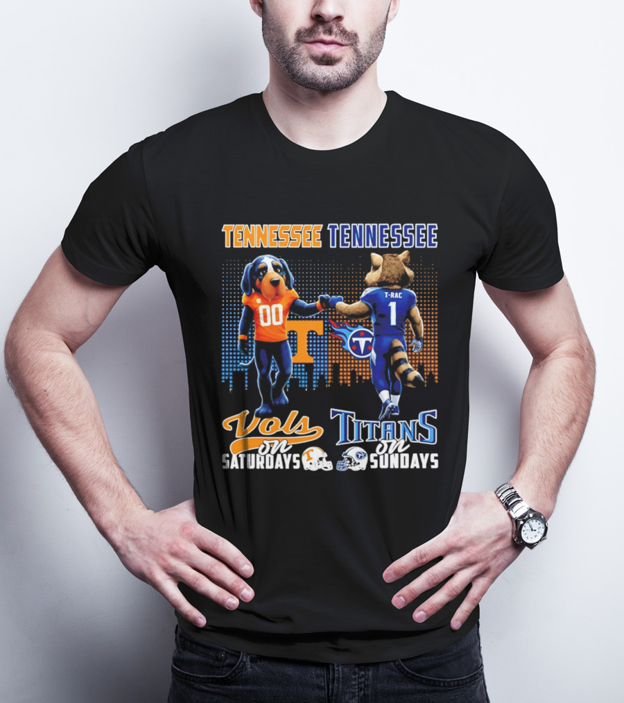 Tennessee Vols On Saturdays Titans On Sundays City Skyline T-Shirt