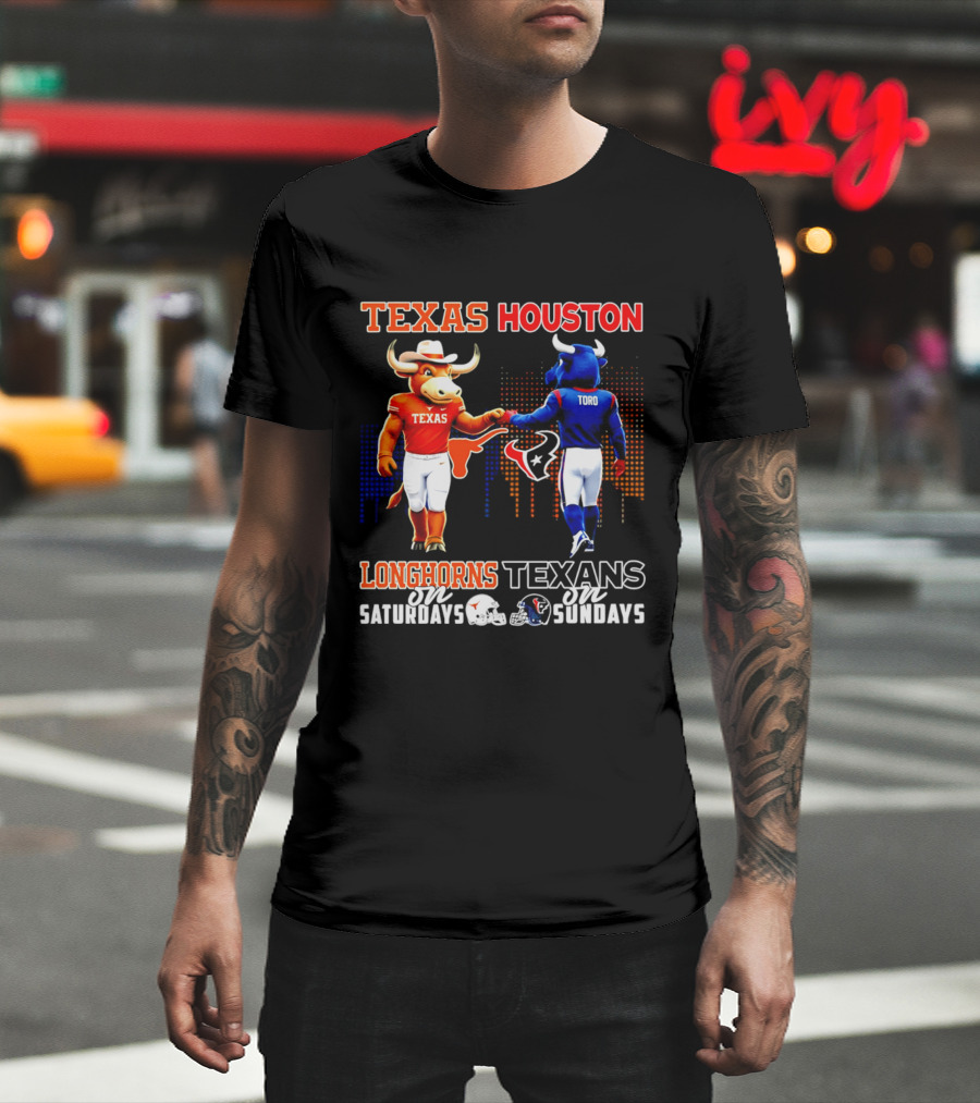 Texas Longhorns Texas Houston Toro Saturdays Sundays T-Shirt