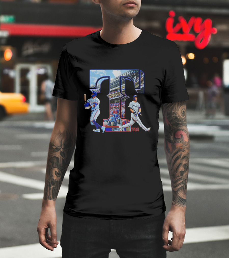 Texas Rangers Stadium Baseball Players T-Shirt