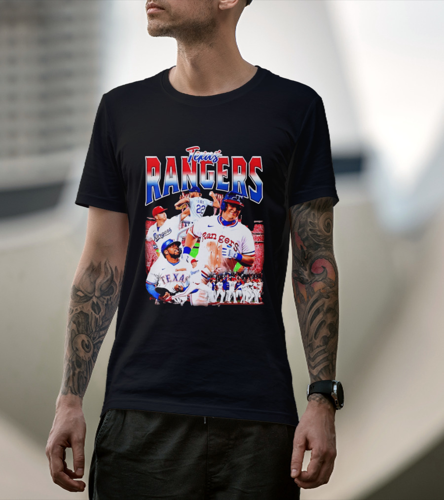 Texas Rangers Celebrate Baseball Team Collage 2025 T-Shirt