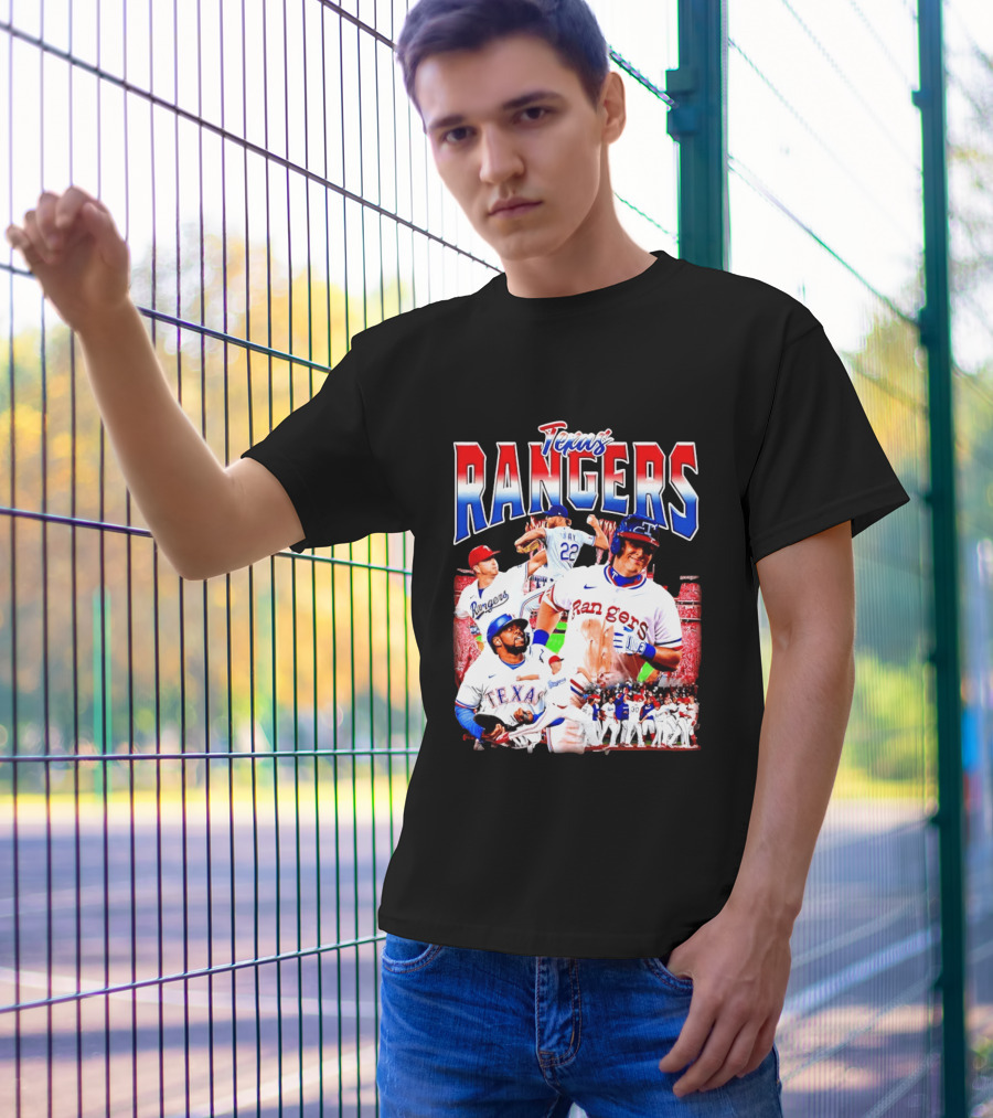 Texas Rangers Celebrate Baseball Team Collage 2025 T-Shirt