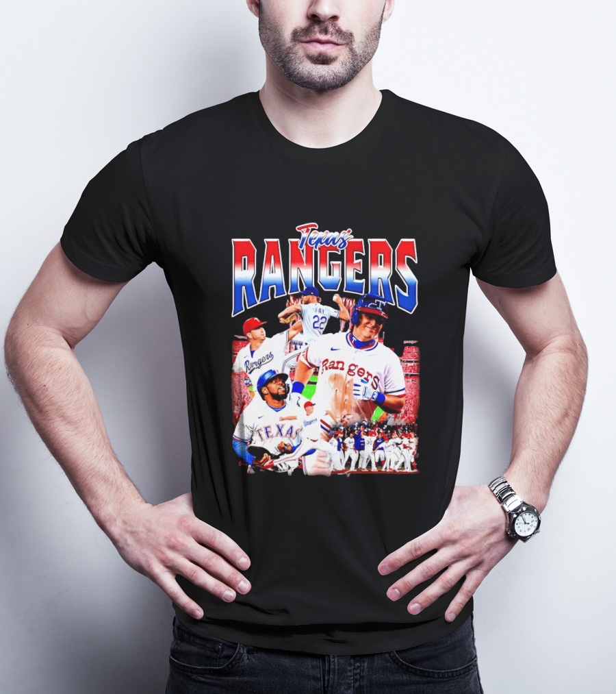 Texas Rangers Celebrate Baseball Team Collage 2025 T-Shirt