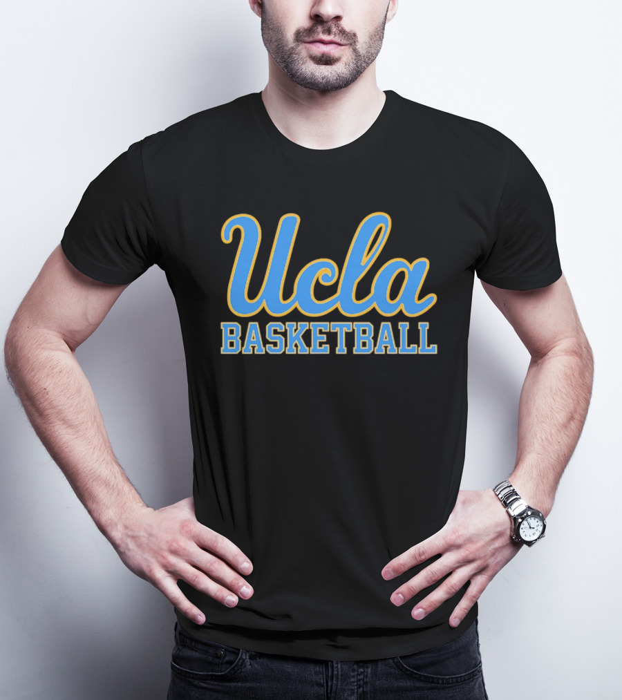 UCLA Basketball Script Text Blue And Gold T-Shirt