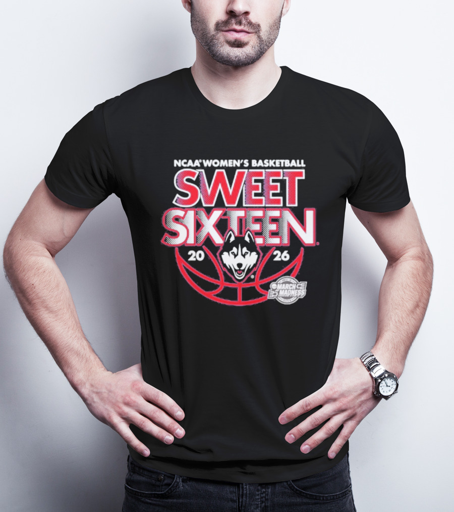 NCAA Women's Basketball UConn Huskies 2026 Sweet Sixteen March Madness T-Shirt