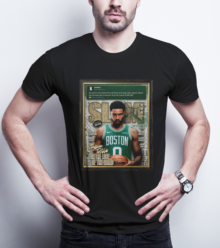 SLAM 261 Jayson Tatum Boston Celtics For The Love Of The Grind Gold Medal Edition With NBA Stars LeBron James And Cade Cunningham T-Shirt