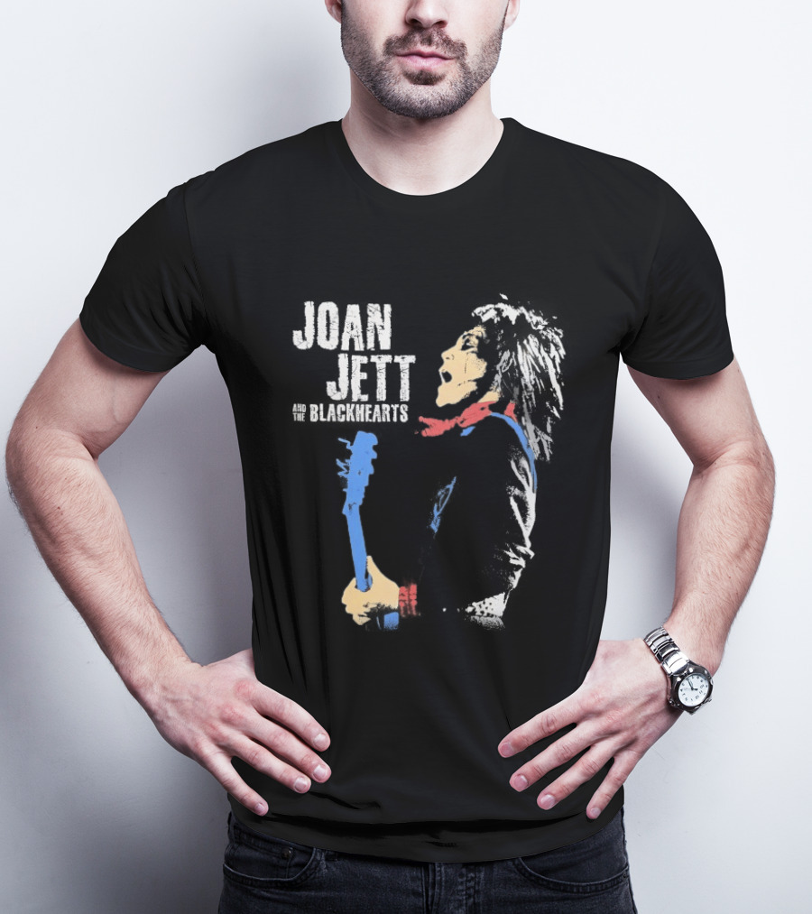 Joan Jett And The Blackhearts Vibrant Guitar Artwork Rock Fashion T-Shirt