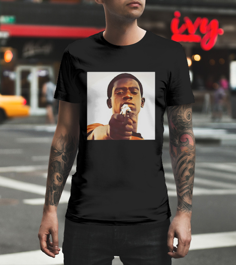 Snowfall TV Series 2017 Damson Idris Character With Gun T-Shirt