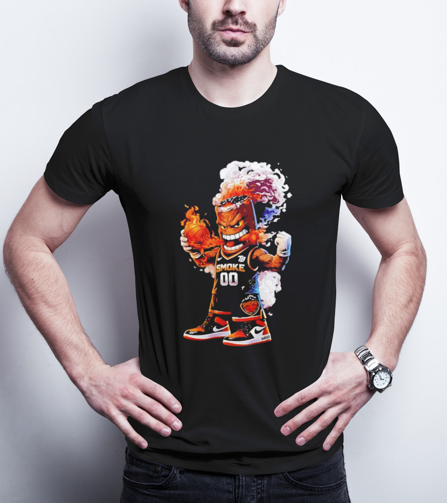 Strizzo Tampa Bay Smoke Cartoon Basketball Flames T-Shirt