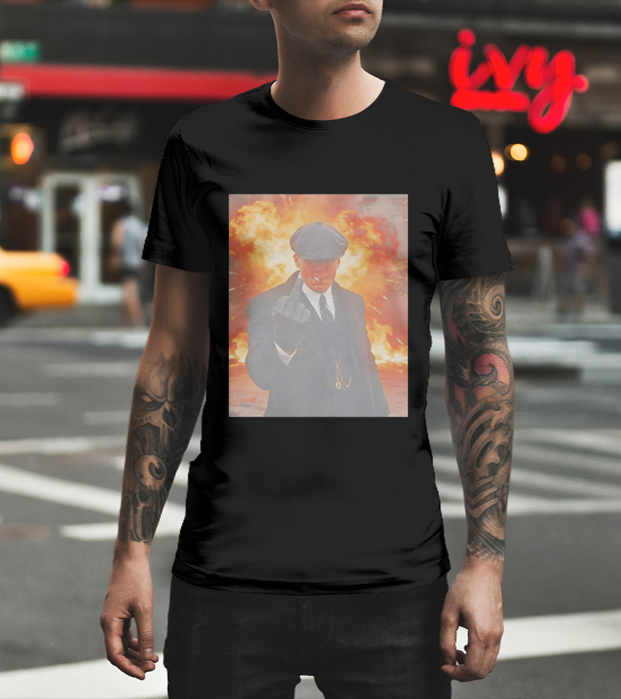 Peaky Blinders Shelby Explosion Middle Finger Iconic Scene T-Shirt