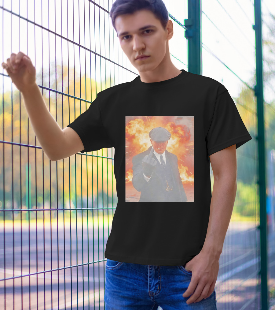 Peaky Blinders Shelby Explosion Middle Finger Iconic Scene T-Shirt