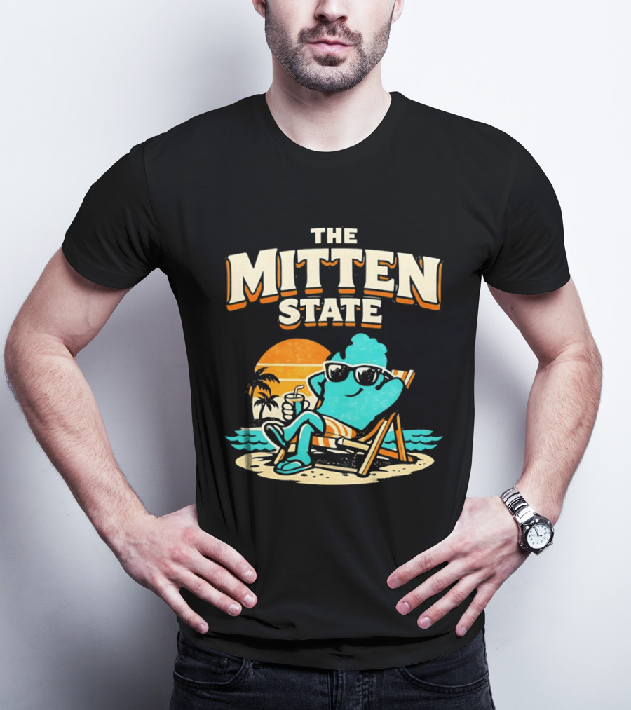 The Mitten State Chillin In The Beach Sunset Relaxed Vibes T-Shirt
