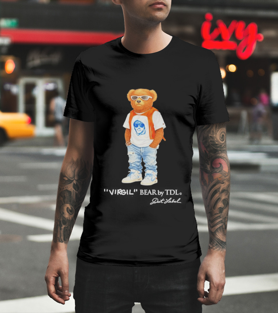 Virgil Abloh X Polo Bear Collaboration With Sunglasses And Stylish Outfit T-Shirt
