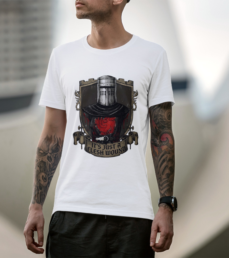 Monty Python Black Knight It's Just A Flesh Wound Holy Grail Movie T-Shirt