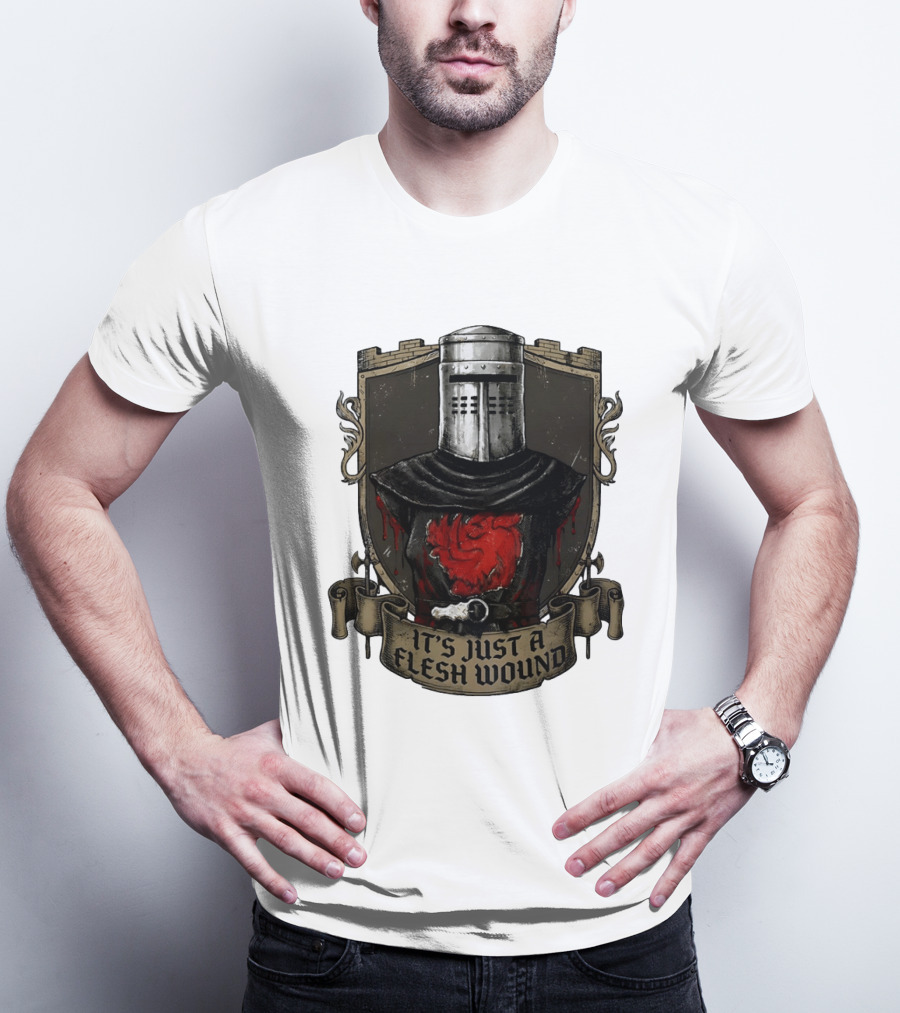 Monty Python Black Knight It's Just A Flesh Wound Holy Grail Movie T-Shirt