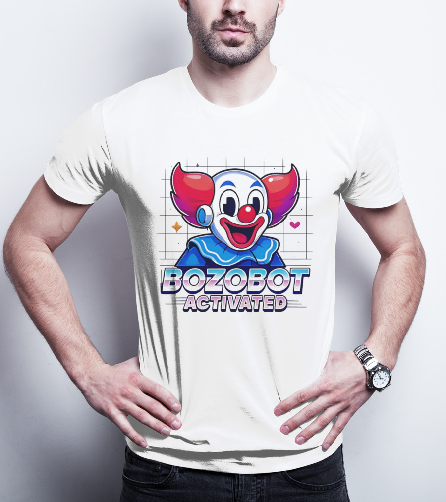 Bozo The Clown Bozobot Activated Retro Robot Clown Aesthetic T-Shirt