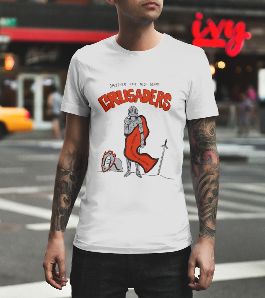 Brother Rice High School Crusaders Knight Shield And Sword T-Shirt