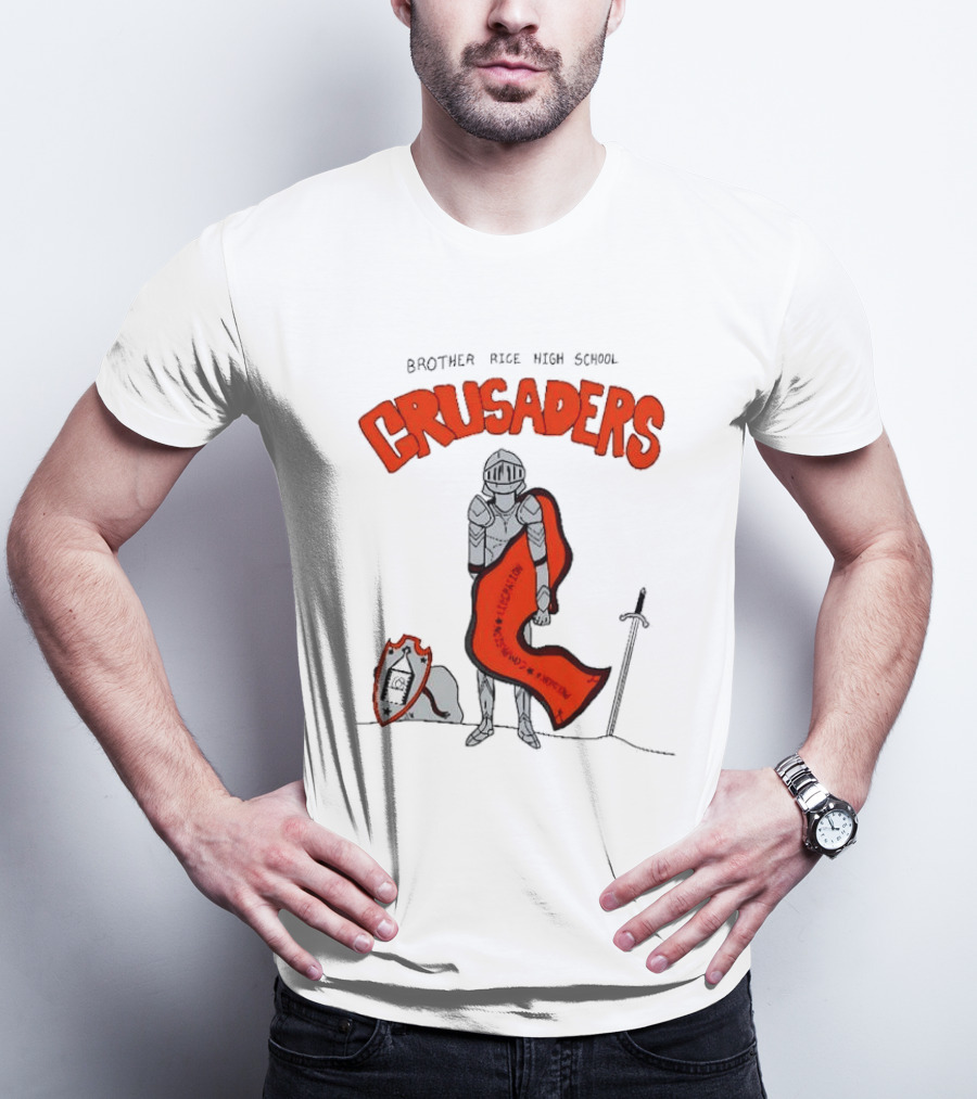Brother Rice High School Crusaders Knight Shield And Sword T-Shirt