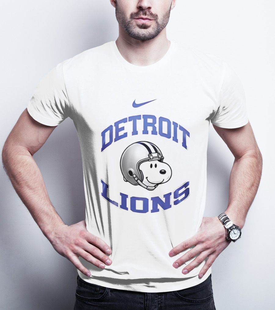 Nike Detroit Lions Snoopy Helmet 2026 T-Shirt