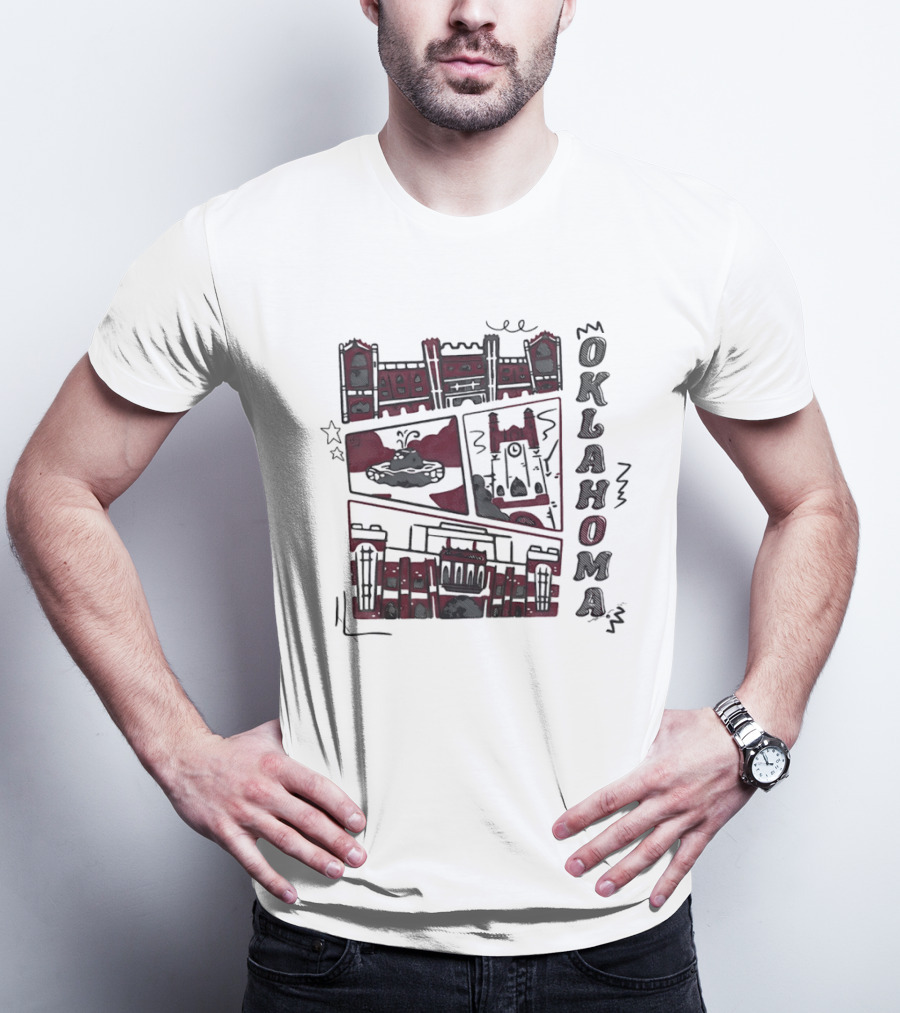 Oklahoma Sooners Football University Of Oklahoma Campus Landmarks T-Shirt
