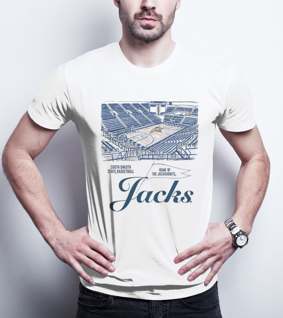 South Dakota State University Jackrabbits Basketball Court Jacks T-Shirt