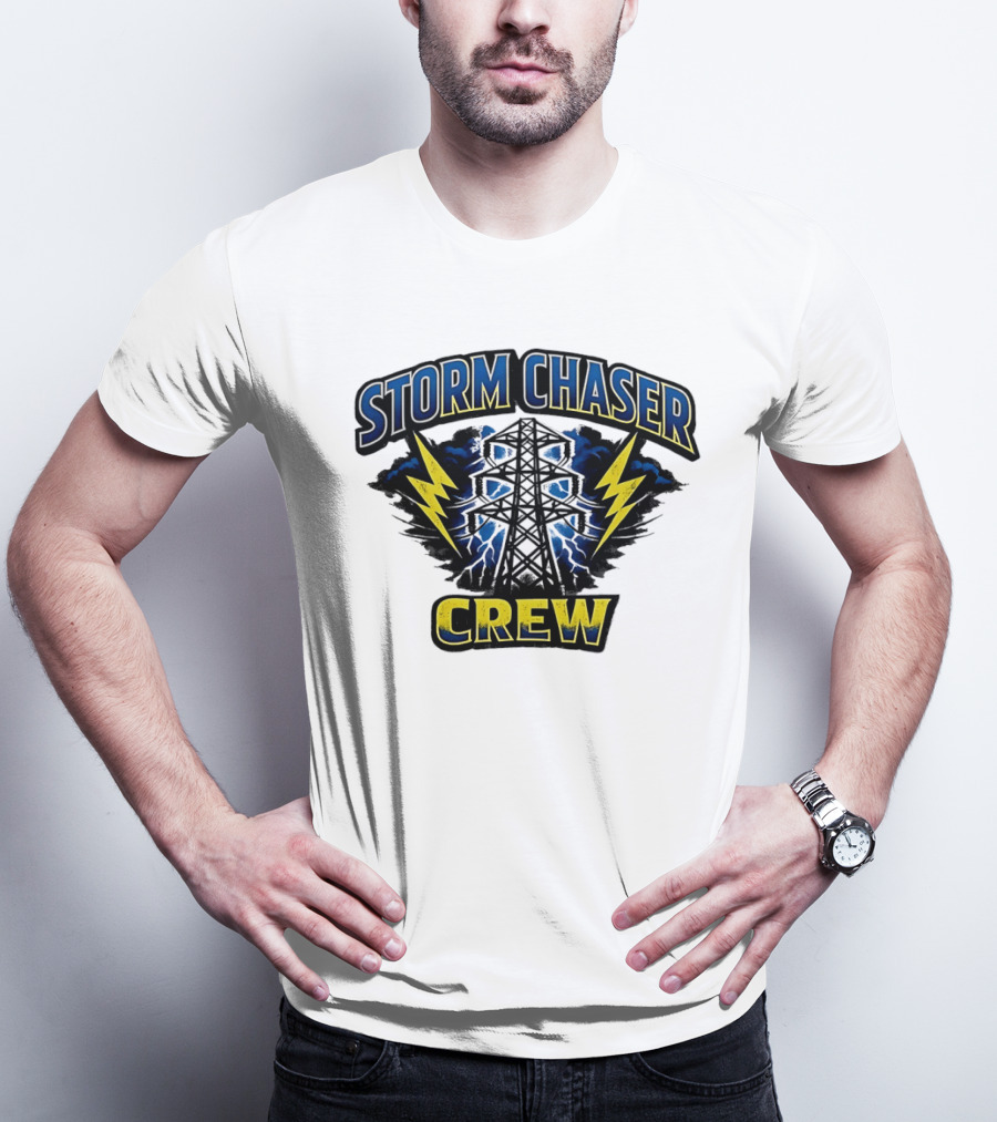 Storm Chaser Crew High Voltage Power Pole Lightning T-Shirt