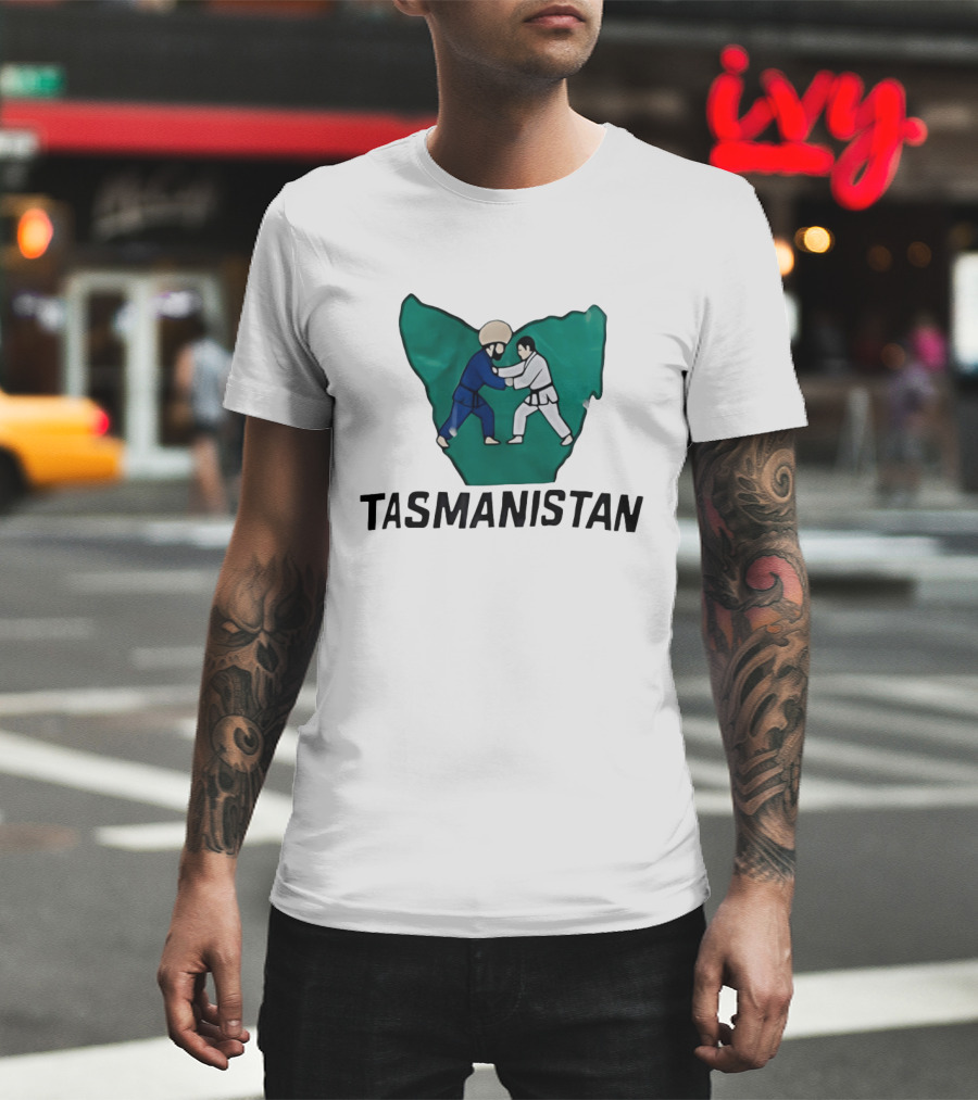 Tasmanistan Judo Cartoon Tasmania Map T-Shirt